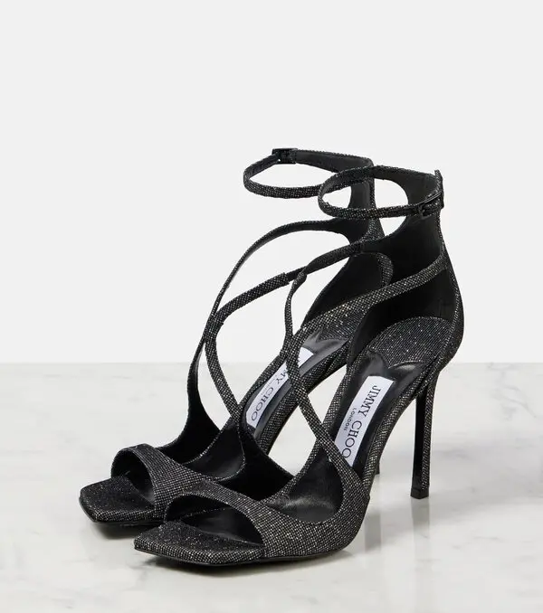 JIMMY CHOO Azia 95 Glitter Sandals - Multicoloured