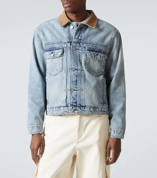 FRAME Distressed Denim Jacket