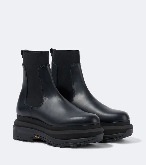 Sacai Leather Chelsea Boots