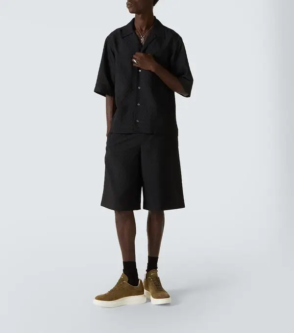 Alexander McQueen Skull Jacquard Bowling Shirt - Black