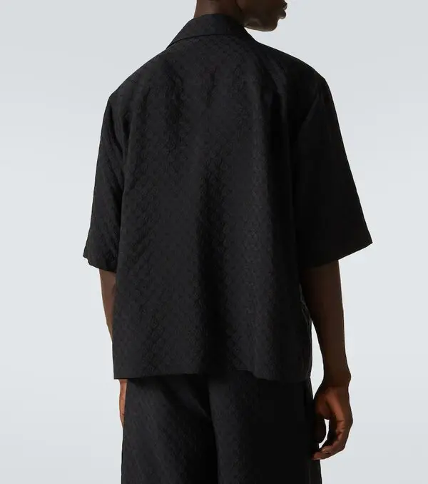 Alexander McQueen Skull Jacquard Bowling Shirt - Black
