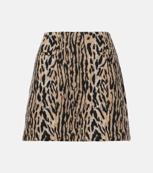 Rixo Mariah Leopard-print Miniskirt - Brown