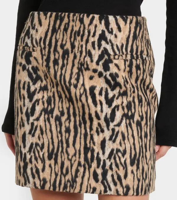 Rixo Mariah Leopard-print Miniskirt - Brown