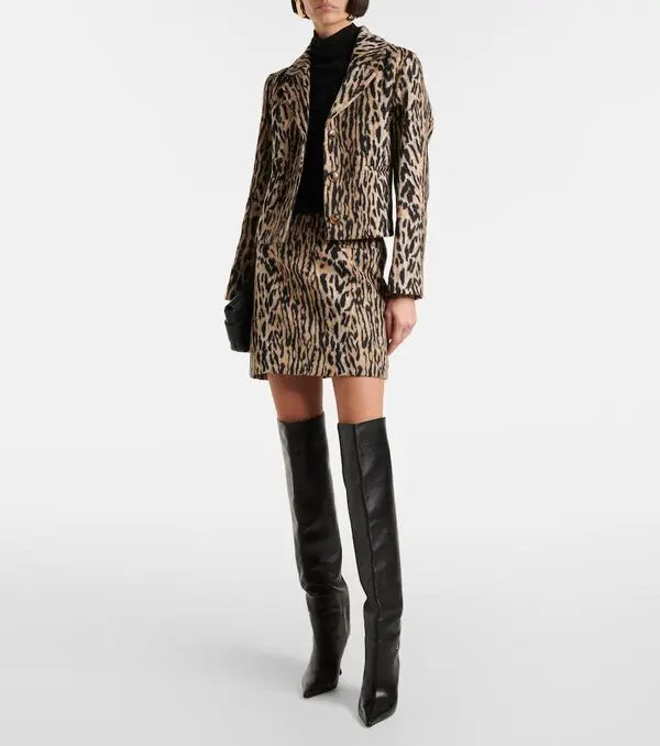Rixo Mariah Leopard-print Miniskirt