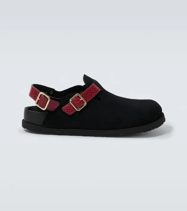BIRKENSTOCK Tokio Cazador Suede Clogs - Red