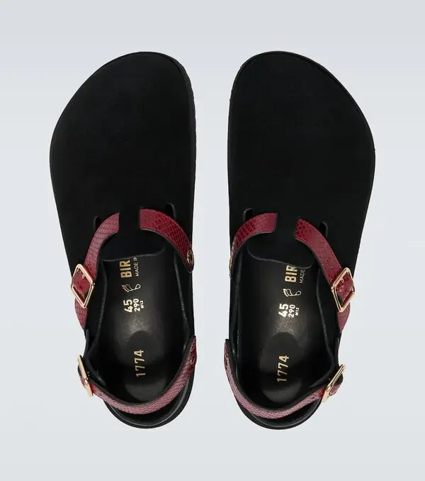 BIRKENSTOCK Tokio Cazador Suede Clogs - Red