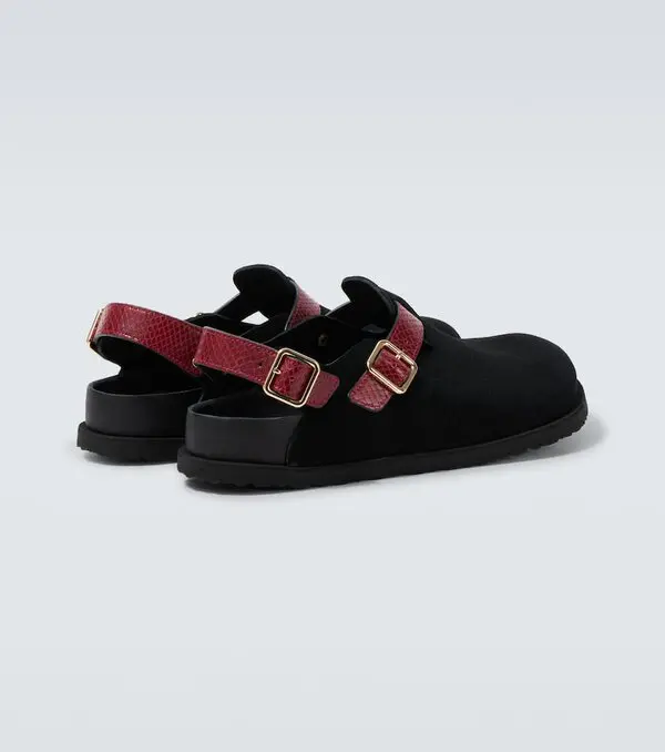 BIRKENSTOCK Tokio Cazador Suede Clogs - Red