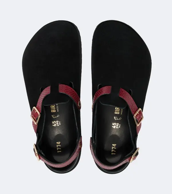 BIRKENSTOCK Tokio Cazador Suede Clogs - Red