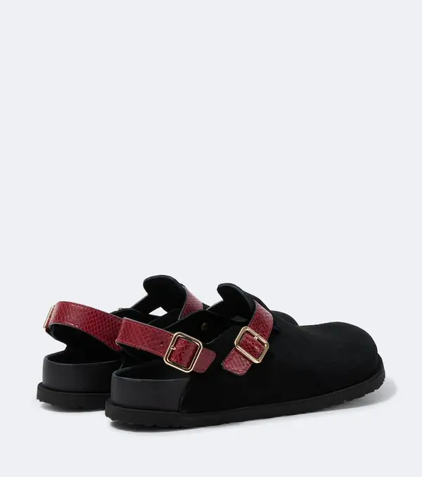 BIRKENSTOCK Tokio Cazador Suede Clogs - Red