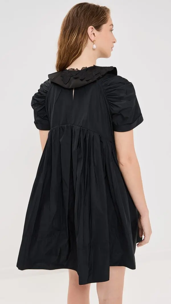 green emerald velvet dress Peonies Embroidered Mini Dress | White | Womens