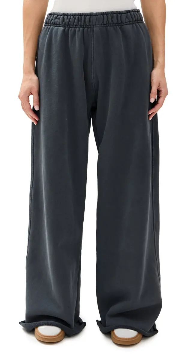 SLVRLAKE Wide Leg Fleece Sweatpants - Charcoal