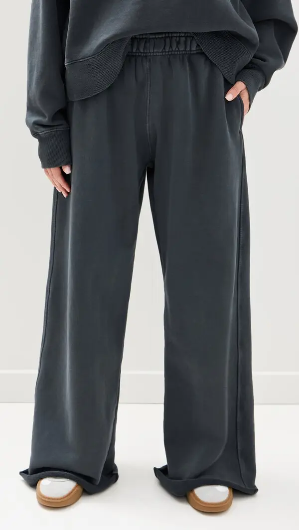 SLVRLAKE Wide Leg Fleece Sweatpants - Charcoal