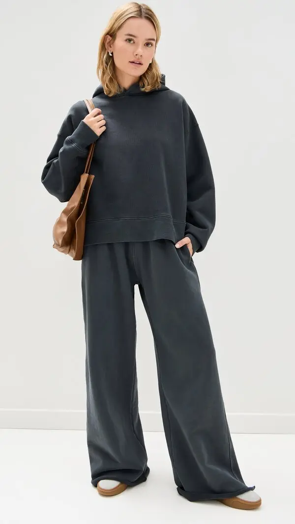 SLVRLAKE Wide Leg Fleece Sweatpants - Charcoal