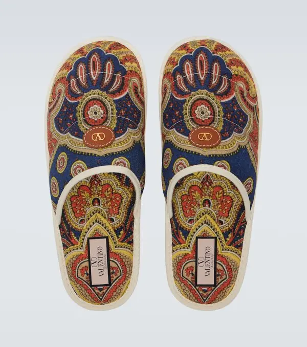 Valentino Garavani Paisley Denim Slides