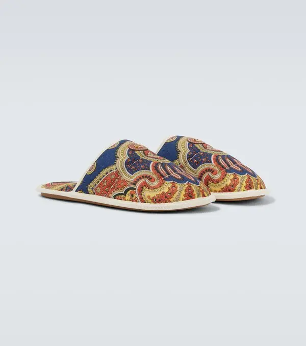 Valentino Garavani Paisley Denim Slides - Multicoloured