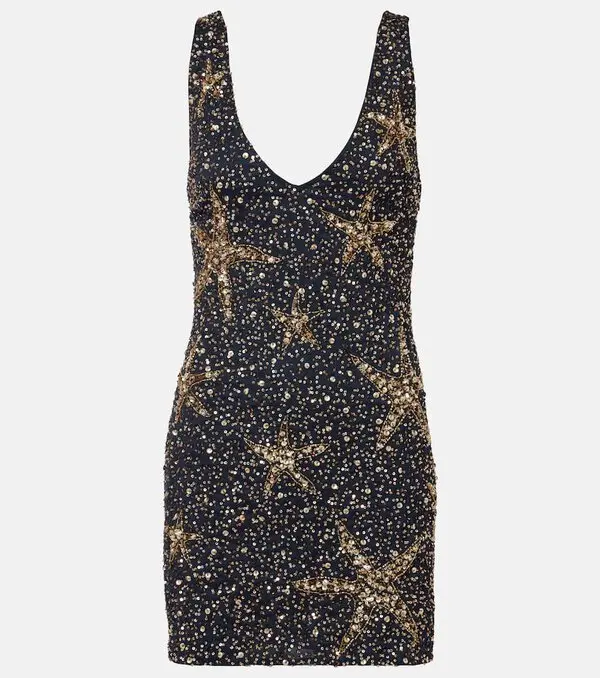 Rixo Star Fish Sequined Mini Dress