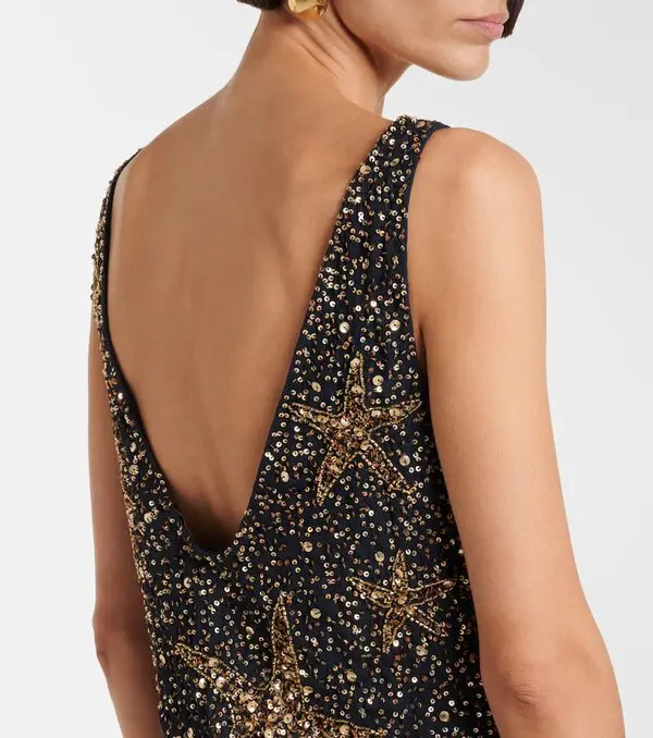 Rixo Star Fish Sequined Mini Dress