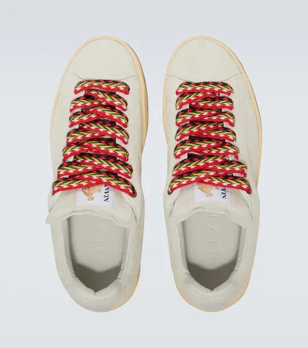 LANVIN Curb Lite Suede Sneakers - White
