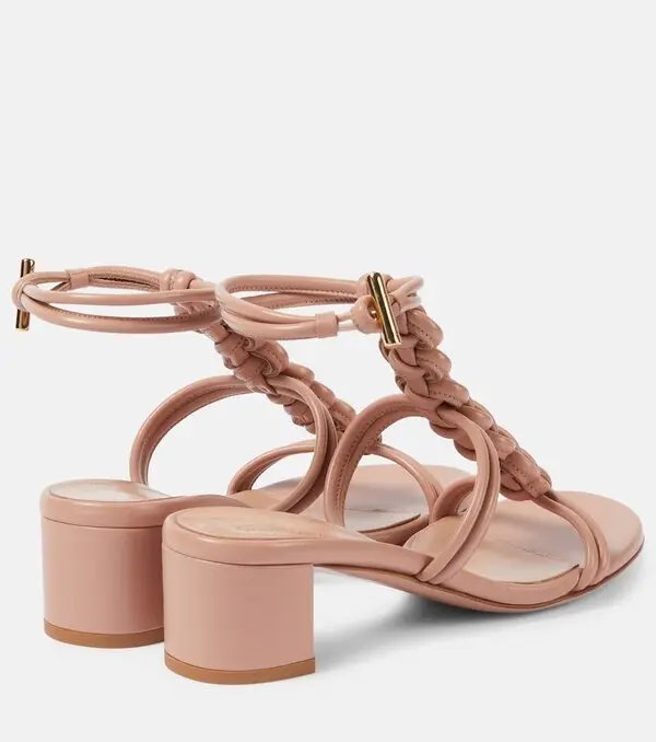 GIANVITO ROSSI Leather Sandals - Beige