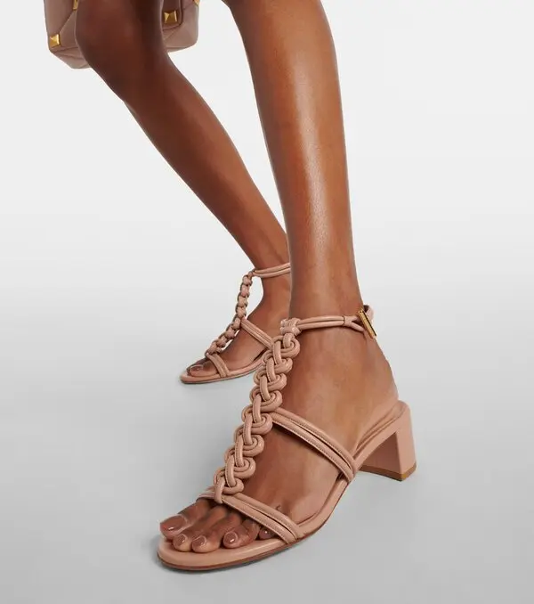 GIANVITO ROSSI Leather Sandals - Beige