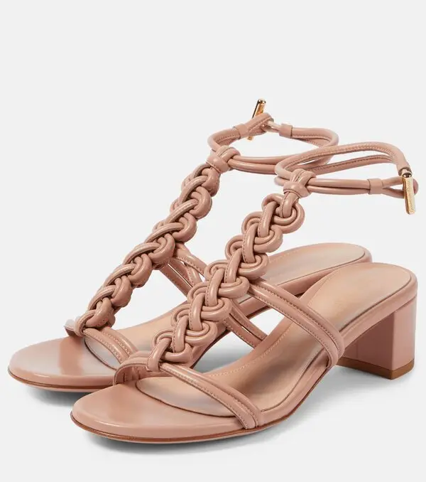 GIANVITO ROSSI Leather Sandals - Beige