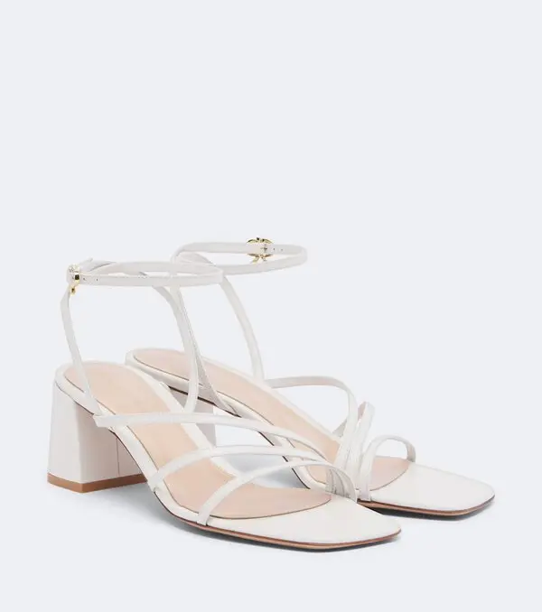 GIANVITO ROSSI Leather Heeled Sandals - White