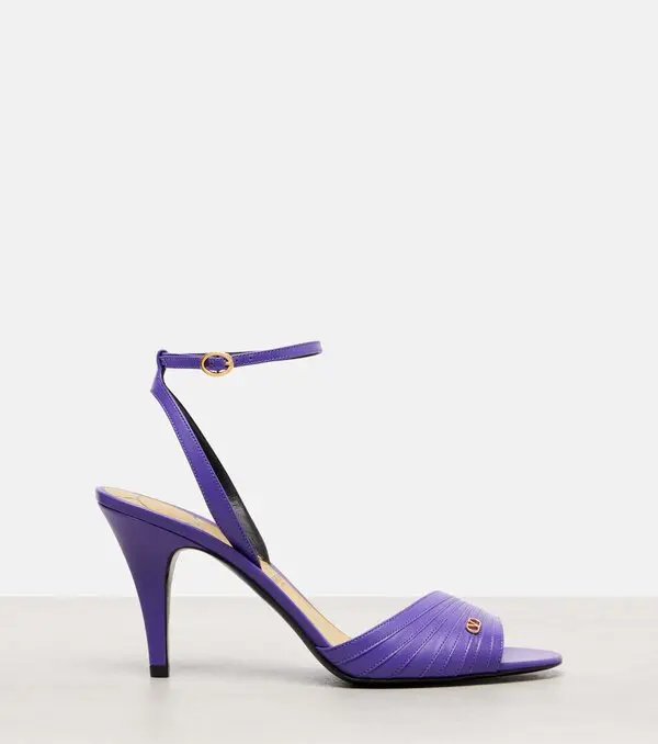 Valentino Garavani Ladycrush 85 Leather Sandals - Purple