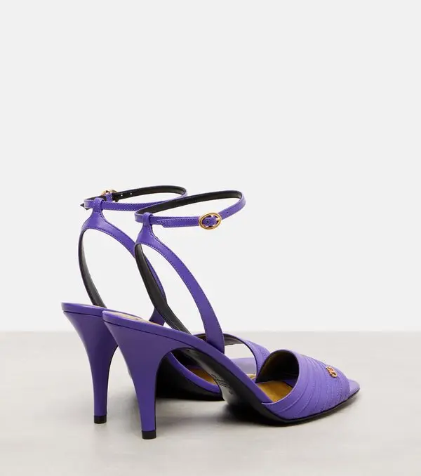 Valentino Garavani Ladycrush 85 Leather Sandals - Purple