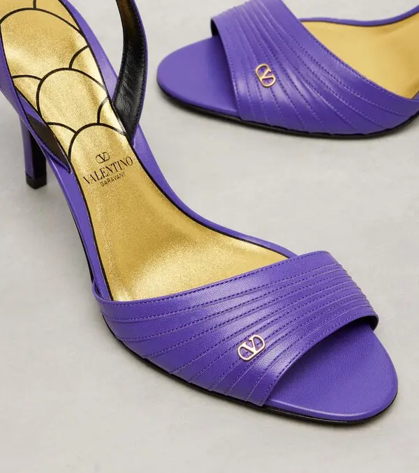 Valentino Garavani Ladycrush 85 Leather Sandals - Purple