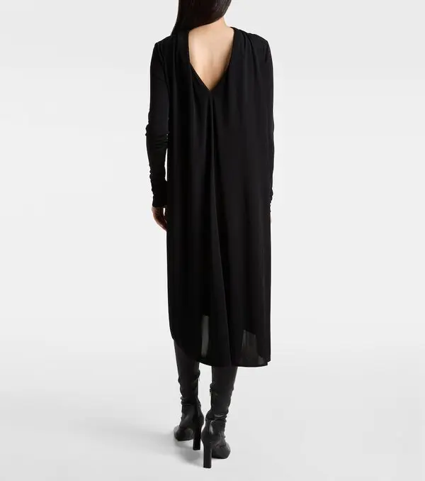 TOTEME Draped Jersey Midi Dress - Black