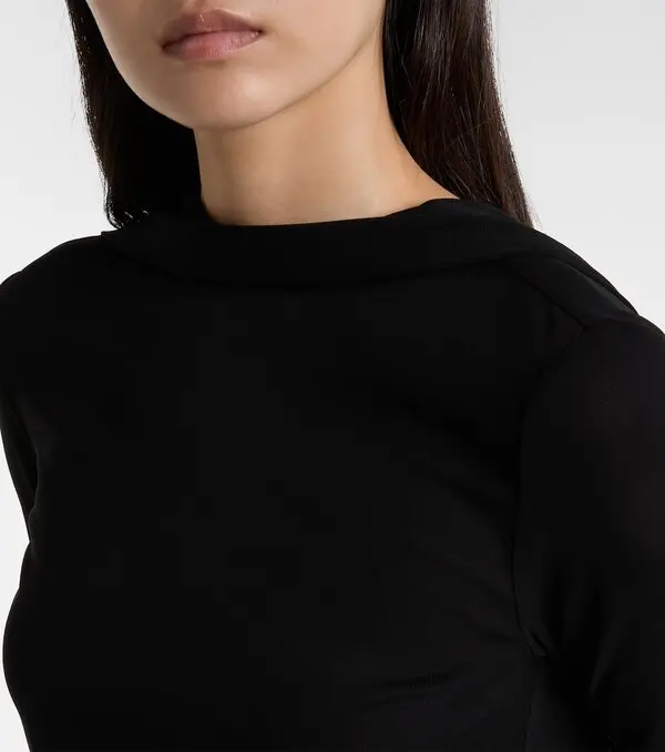 TOTEME Draped Jersey Midi Dress - Black