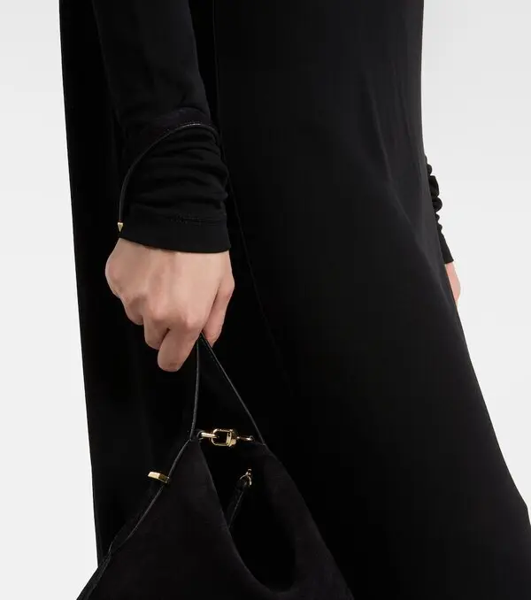 TOTEME Draped Jersey Midi Dress - Black