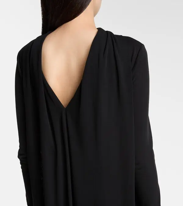 TOTEME Draped Jersey Midi Dress - Black