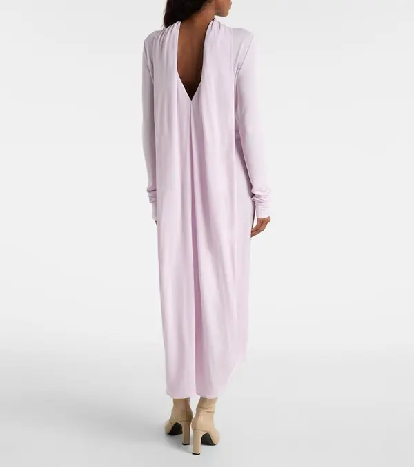 TOTEME Draped Jersey Midi Dress - Purple