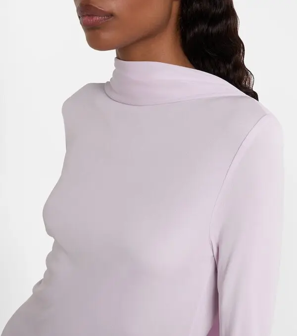 TOTEME Draped Jersey Midi Dress - Purple