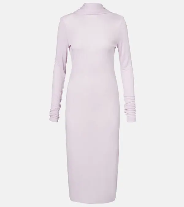 TOTEME Draped Jersey Midi Dress - Purple