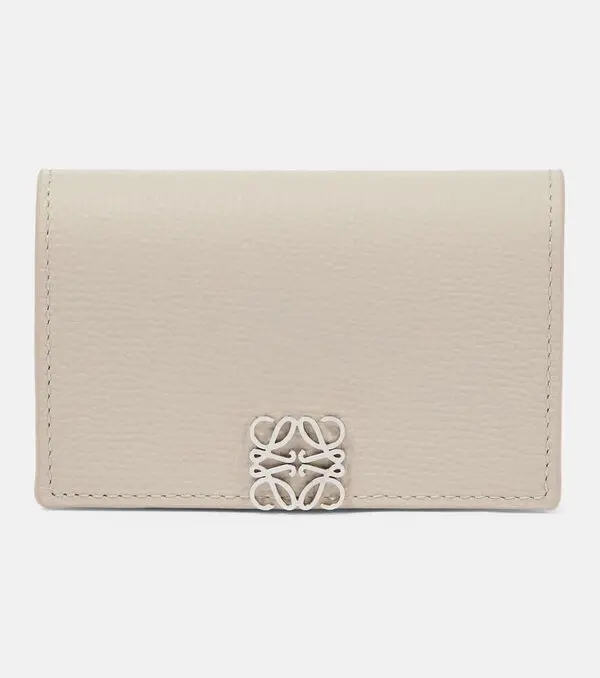 Loewe Anagram Leather Card Holder - Beige