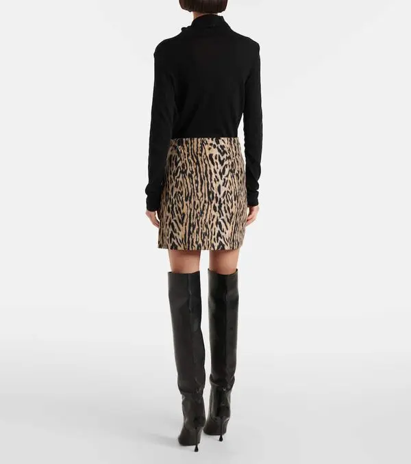 Rixo Mariah Leopard-print Miniskirt