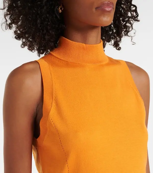 Carolina Herrera Knitted Silk And Cotton Turtleneck Top