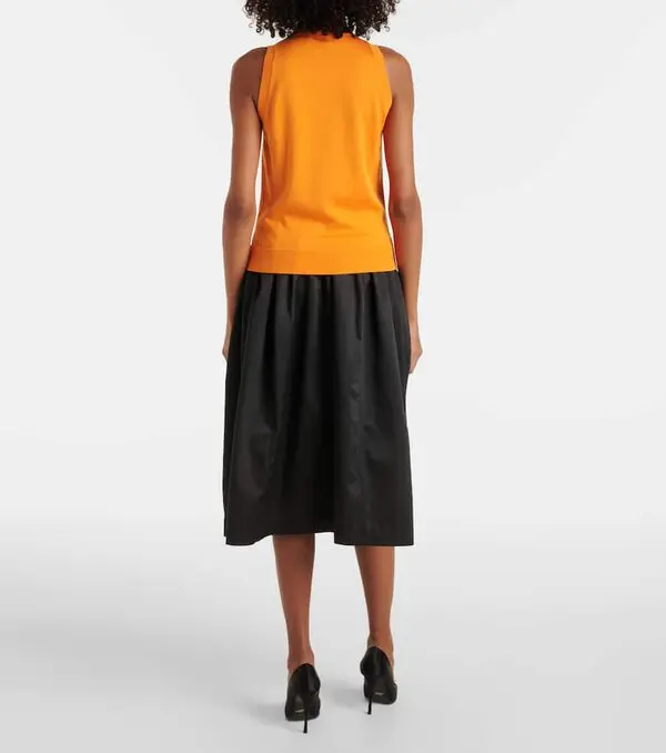Carolina Herrera Knitted Silk And Cotton Turtleneck Top