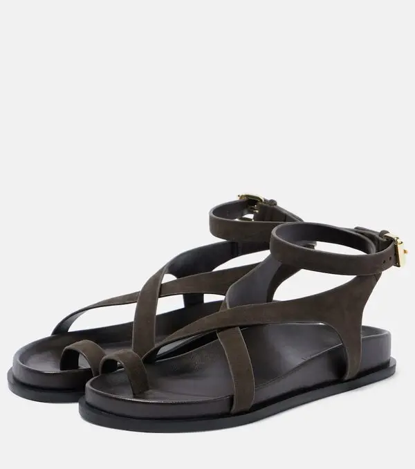 A.emery Jalen Slim Suede Sandals - Brown