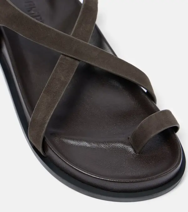 A.emery Jalen Slim Suede Sandals - Brown