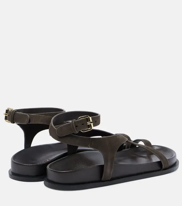 A.emery Jalen Slim Suede Sandals - Brown