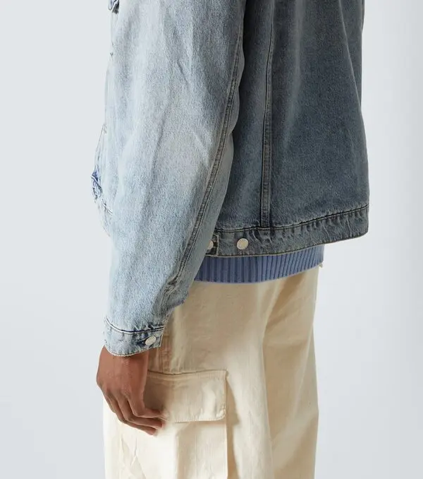 FRAME Distressed Denim Jacket - Blue