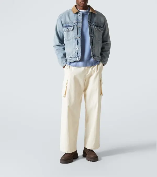 FRAME Distressed Denim Jacket - Blue