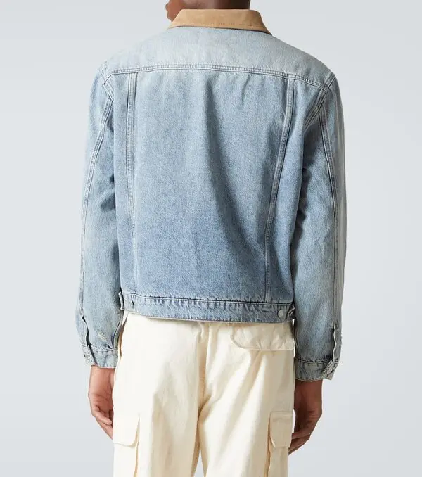 FRAME Distressed Denim Jacket - Blue