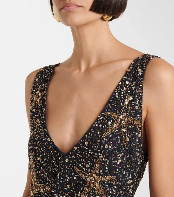 Rixo Star Fish Sequined Minidress - Multicoloured