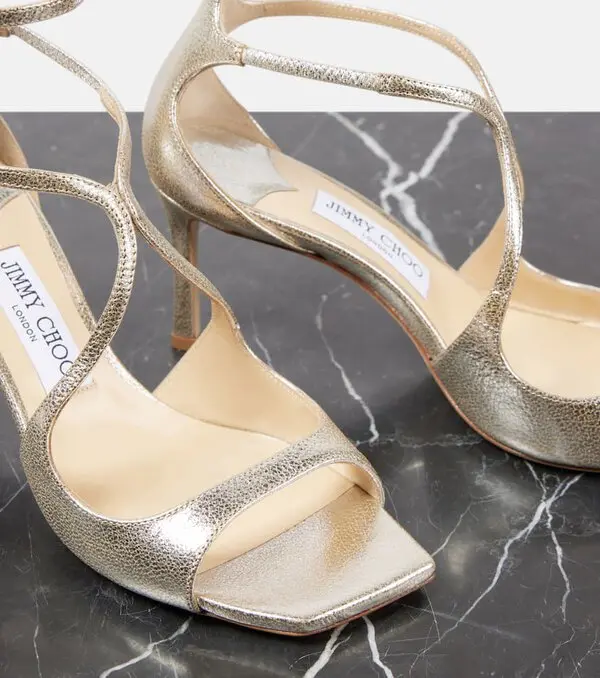 JIMMY CHOO Azie 75 Glitter Leather Sandals