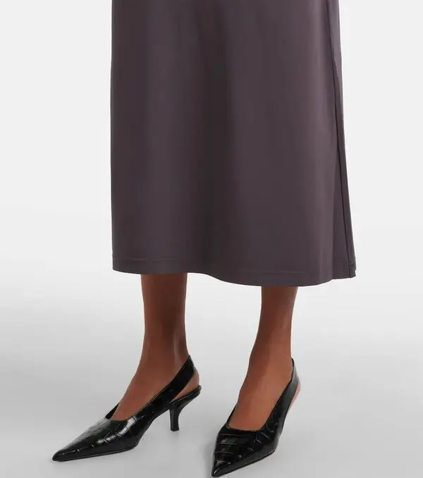 TOTEME Draped Jersey Midi Dress - Grey