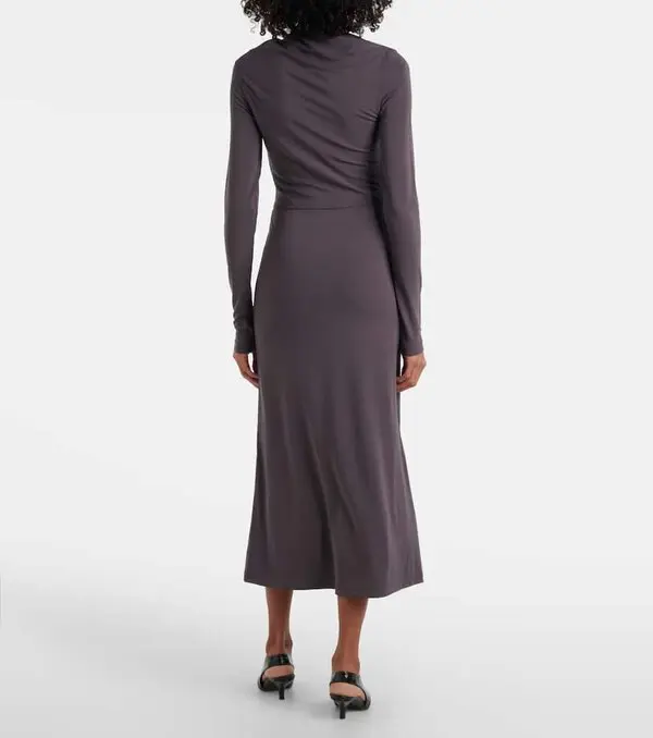 TOTEME Draped Jersey Midi Dress - Grey